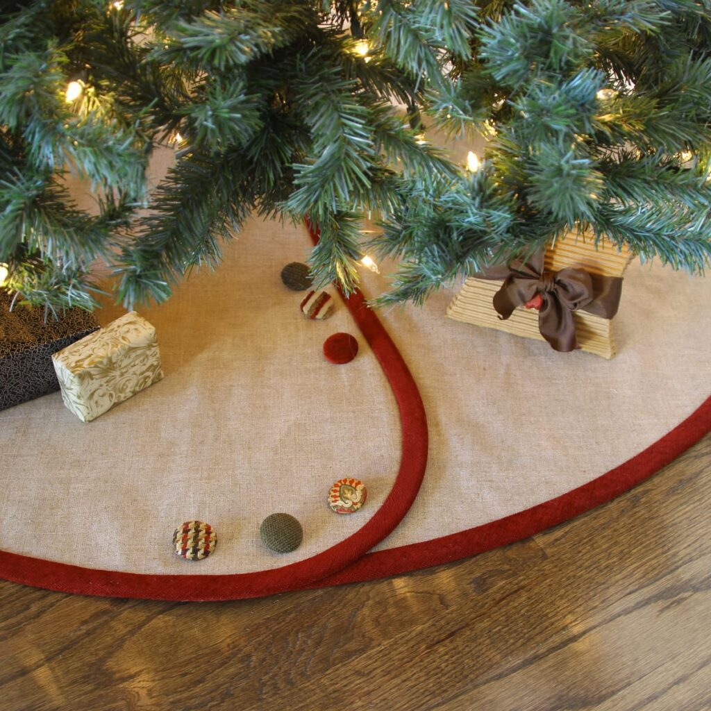 Linen & Burlap Christmas Tree Skirts - For 2020 - South House Designs