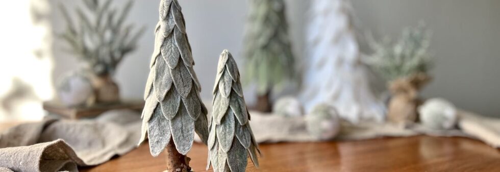 How to Make Small Christmas Trees with Fresh Lambs Ear - South House ...