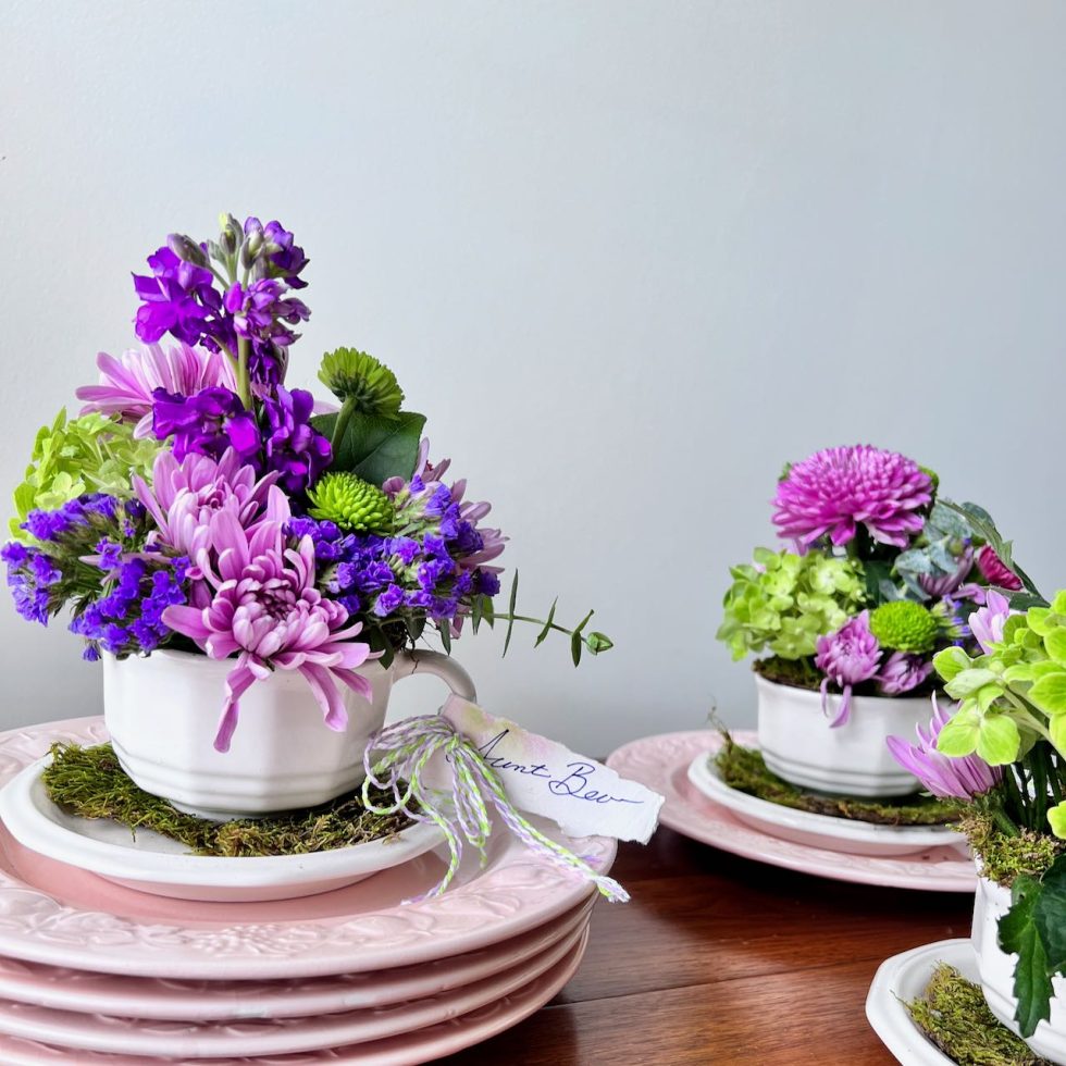Make Easy Cup & Saucer Flower Arrangements for Your Guests - South ...