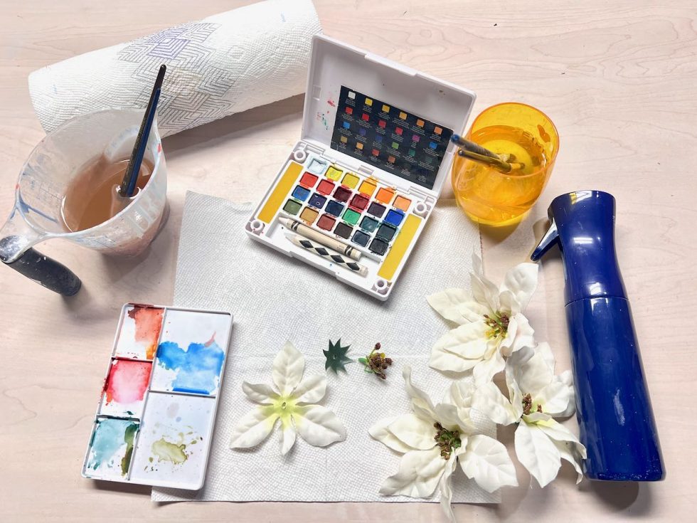 How to Add Easy Color to Artificial or Faux Flowers - South House Designs