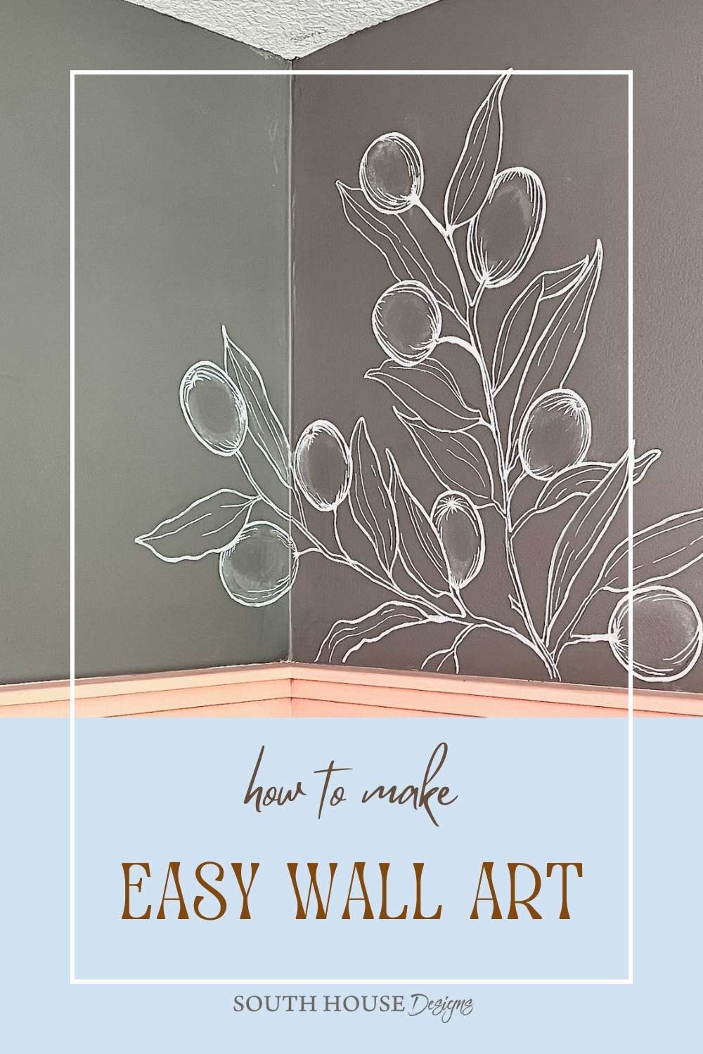 DIY Bathroom Wall Mural Idea: Best Custom Line Art Ever! | South House ...
