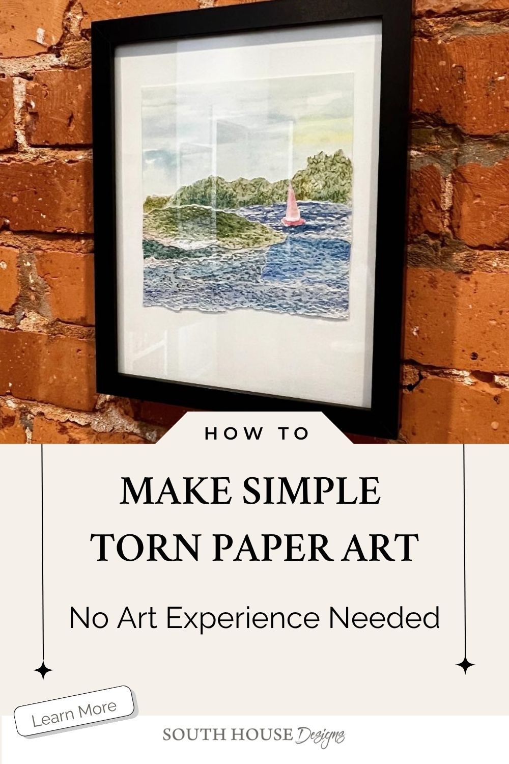 Torn Paper Collage Art | Beginner DIY Wall Art | South House Designs